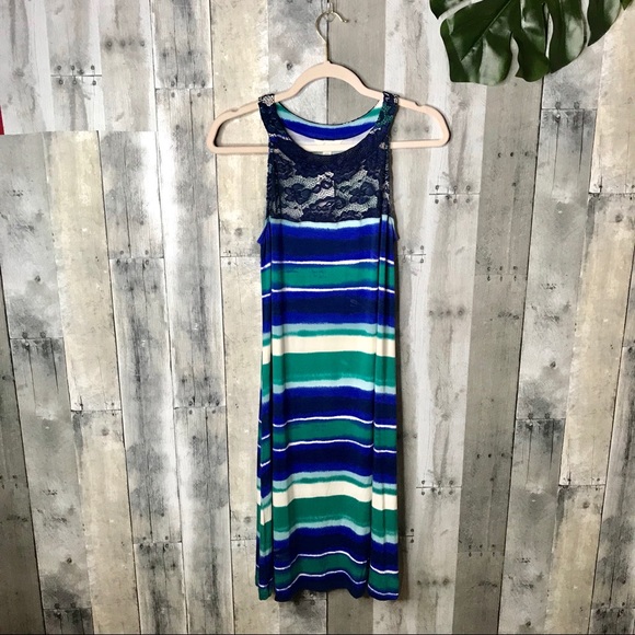 Soma | Dresses | Soma Lace Neck Swing Dress Sea Stripes D22 | Poshmark